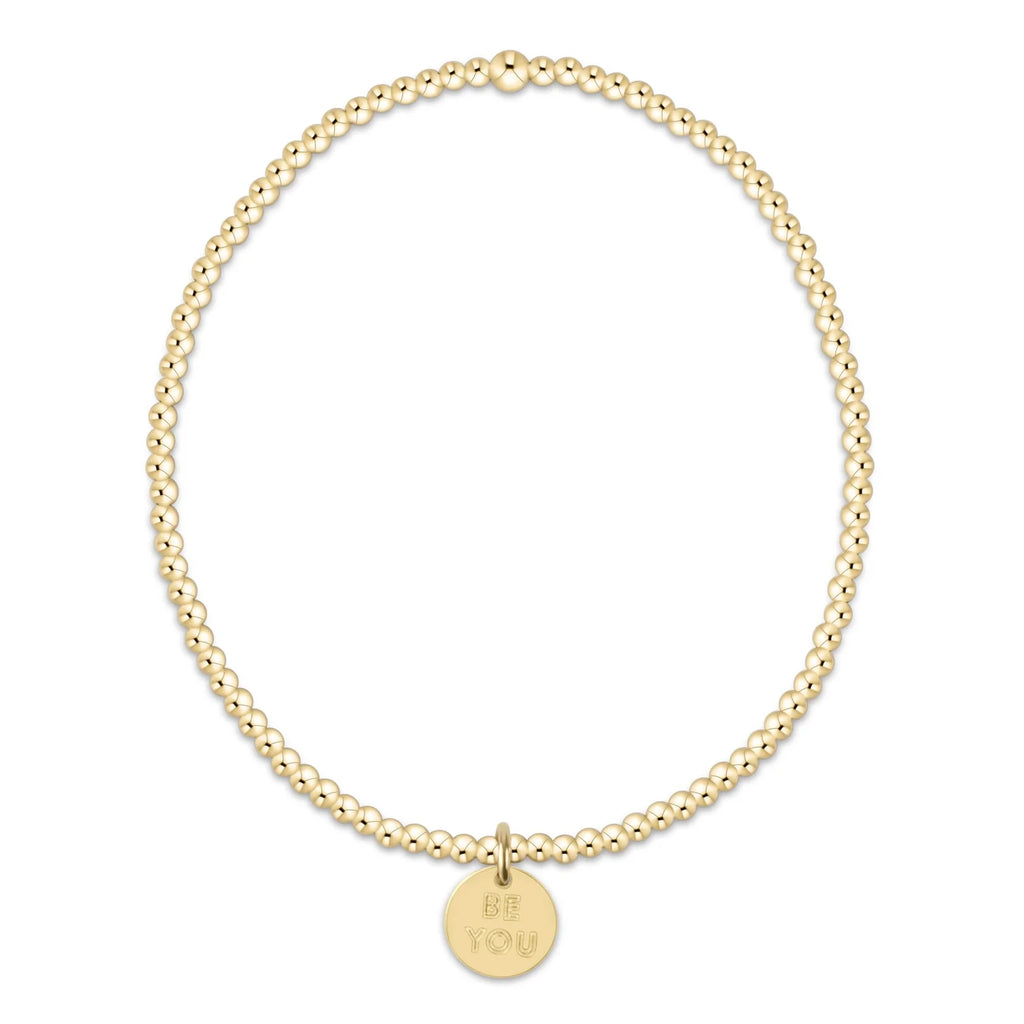 Enewton classic gold 2mm bead bracelet - be you. small gold word disc ...